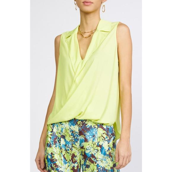 Current Air | Tops | New Current Air Collared Crossover Top In Lemon ...